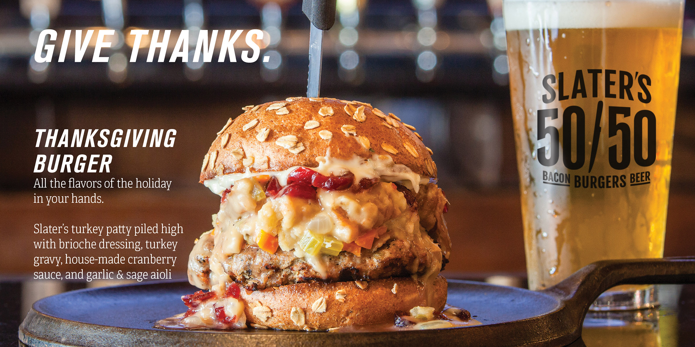 Slater’s 50/50 - Burgers. Bacon. Beer.
